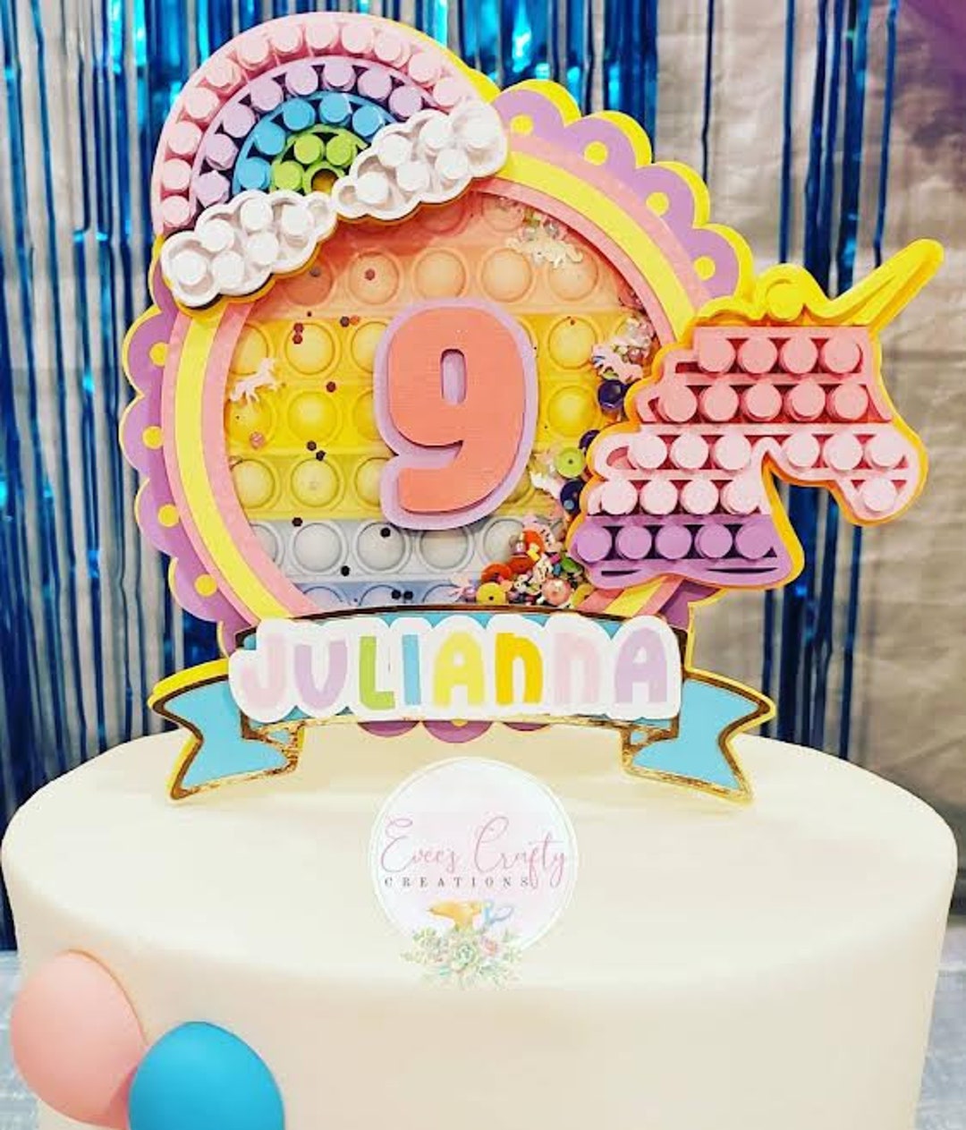 POP IT Cake Topper Shaker POP It Cake Topper Cake Topper Pop It Party ...