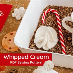Felt Whipped Cream Sewing Pattern (3 Sizes) | Pretend Play Food (PDF ...