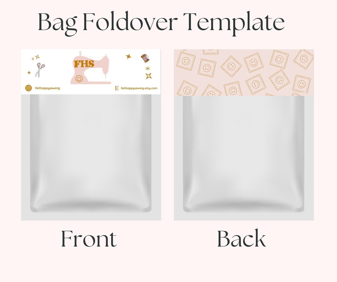Bag Foldover Flaps Editable Download | Canva Editing | 6" Wide Bag - Etsy
