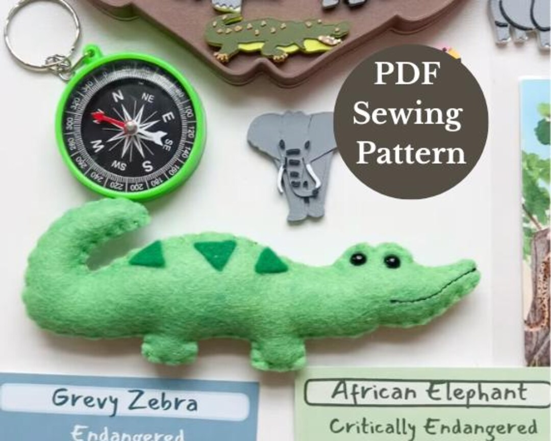 Alligator Sewing Pattern PDF and SVG Felt Pattern Jungle, Swamp, River ...