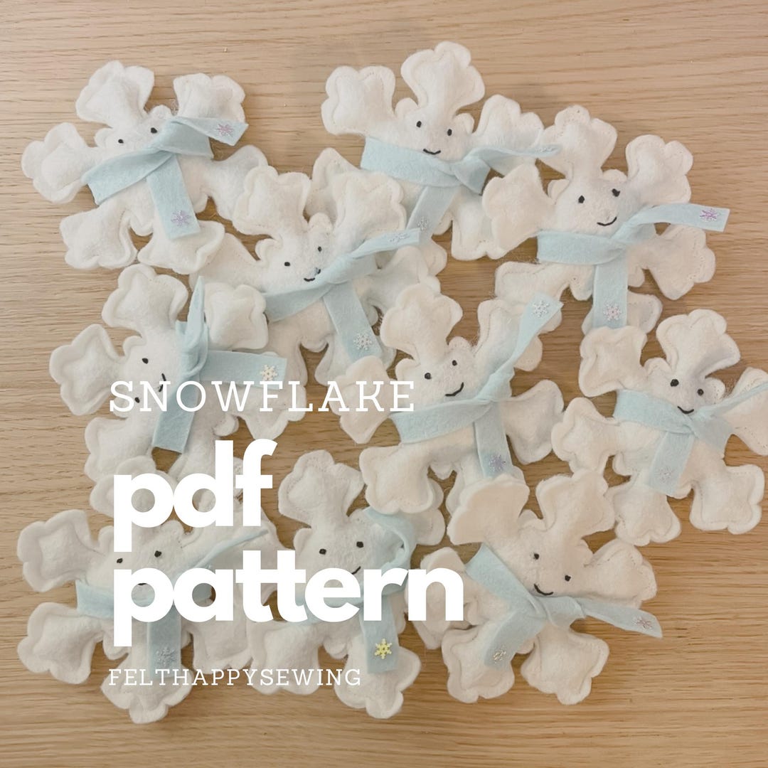 PDF Snowflake Pattern (hand & Machine Sewing) | Felt Plushie, Stuffie ...
