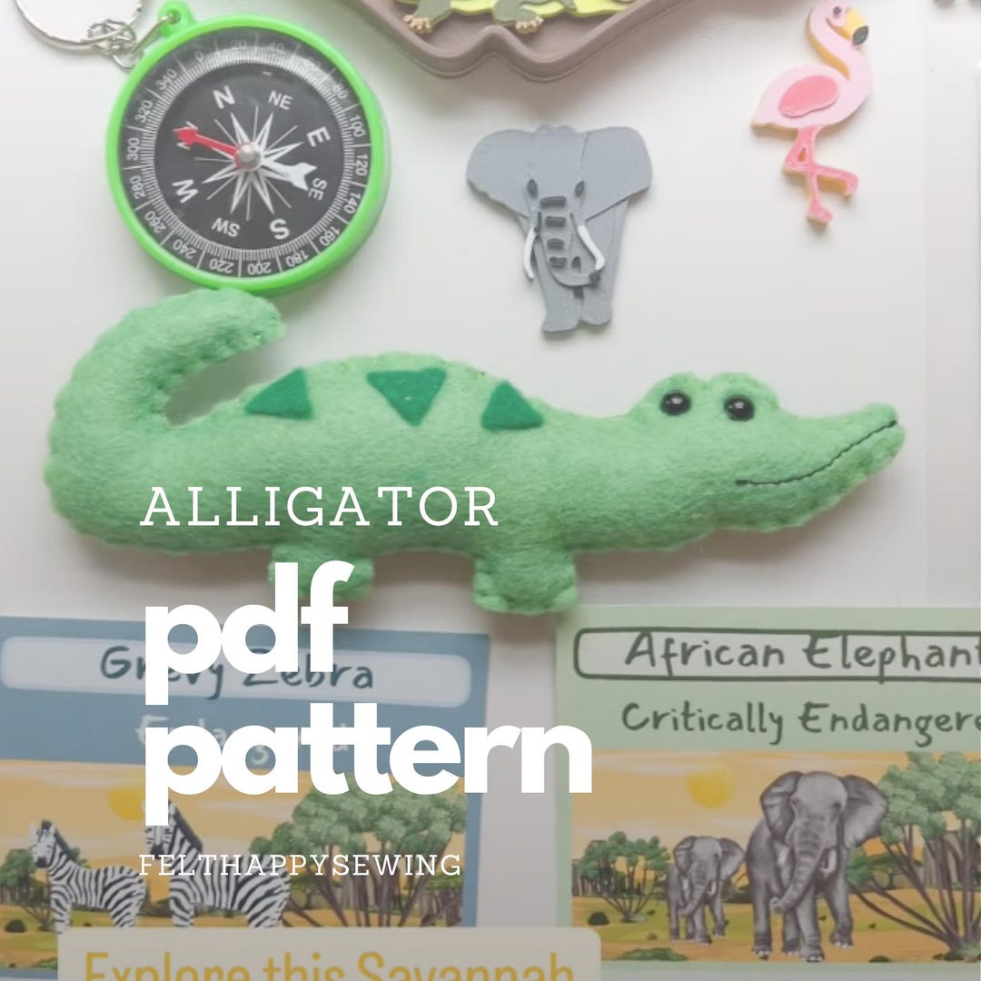 Alligator Sewing Pattern | PDF and SVG | Felt Pattern | Jungle, Swamp ...