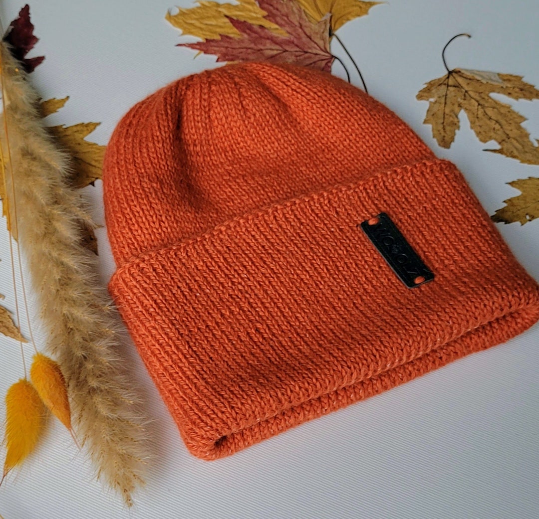Citrus Orange Alpaca Men's Hat, Winter Hat, Handmade Wool Hat, Alpaca ...