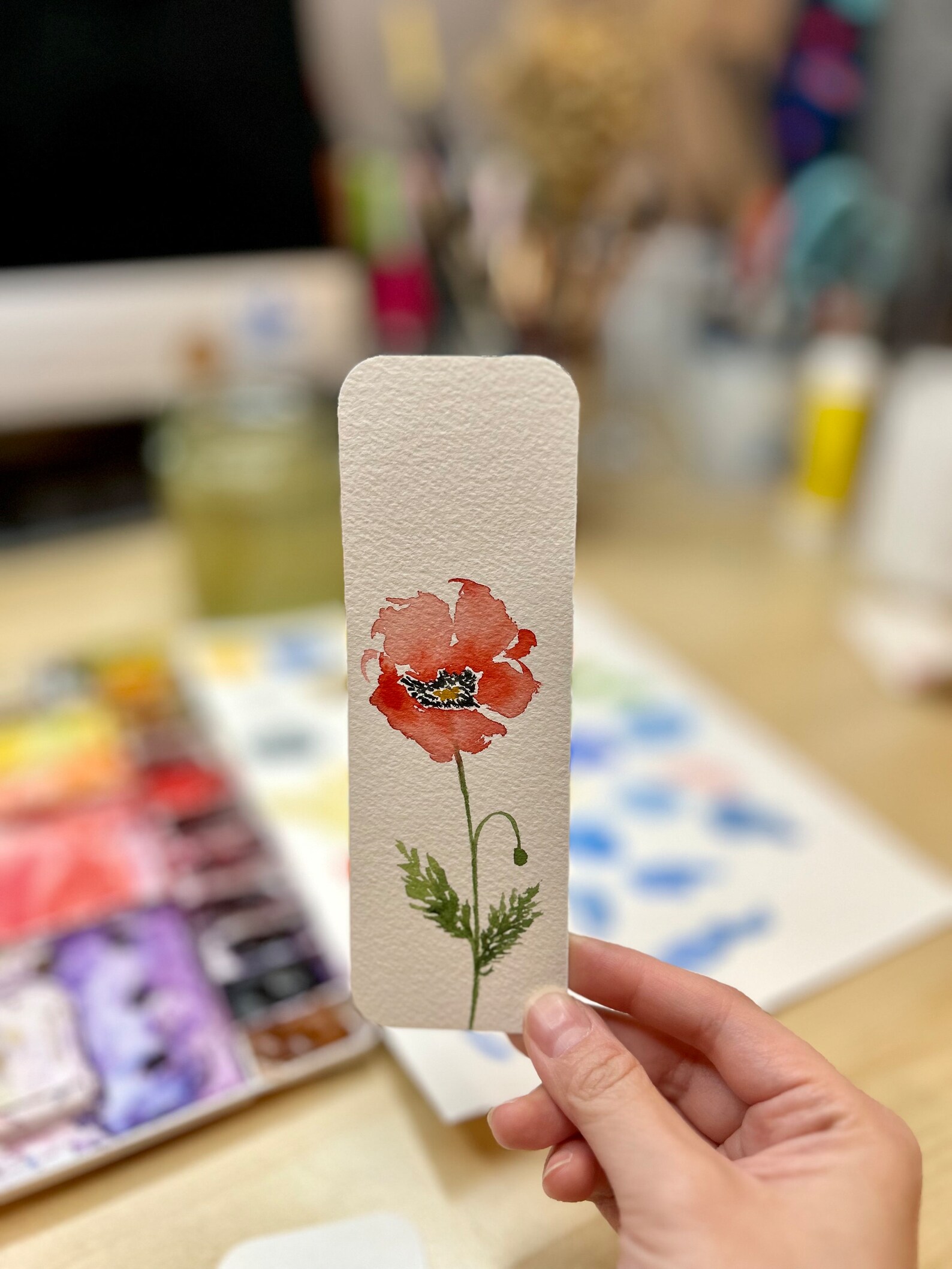 Hand Painted Red Poppy Watercolor Bookmark Set: Gift for Book Lovers - Etsy