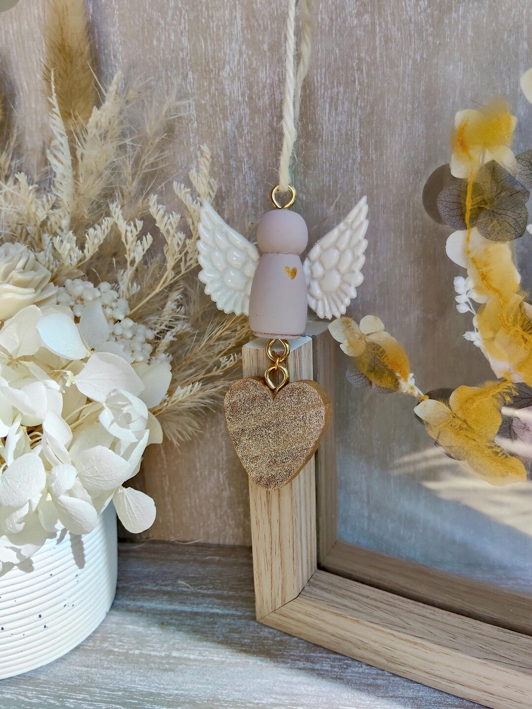Hanging Angel Keepsake Ornament: Custom Heart & Skin Tones - Etsy