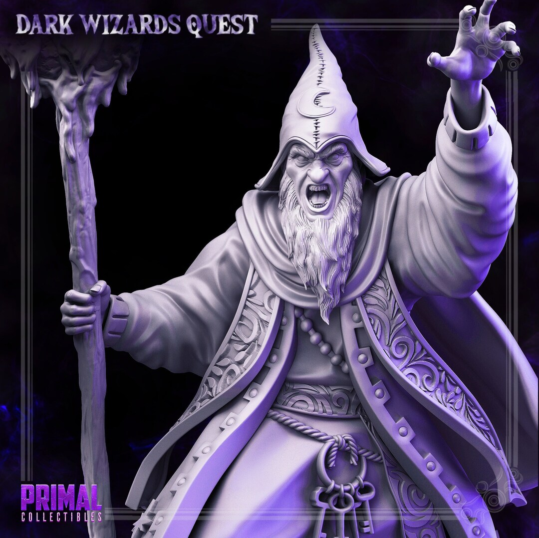 Dark Wizard Hasaugul Magier Miniatur Tabletop RPG Pathfinder D&D Primal ...