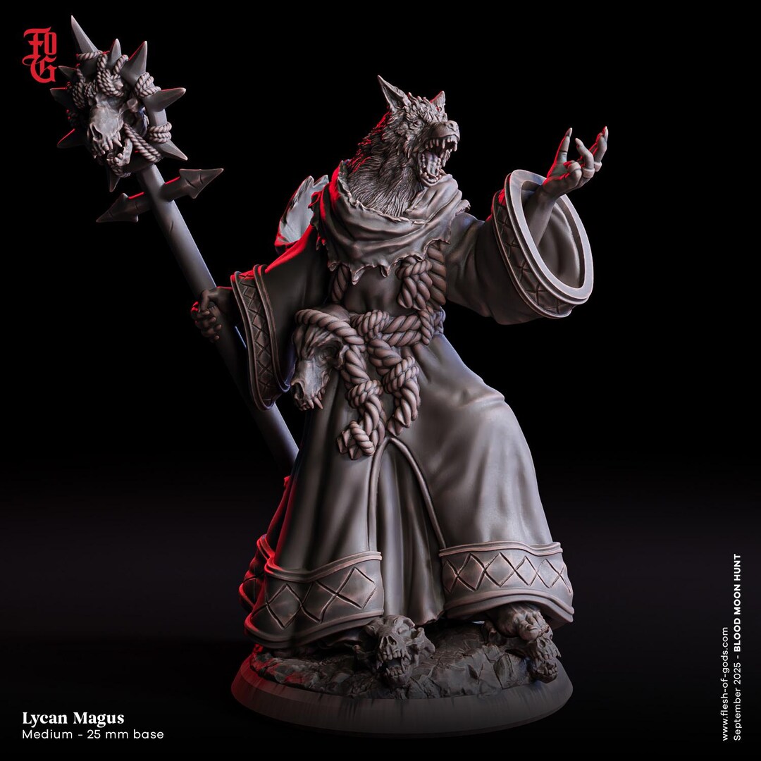 Lycan Necromancer Magus Miniatur - Wizard | Fighter | Beastfolk ...