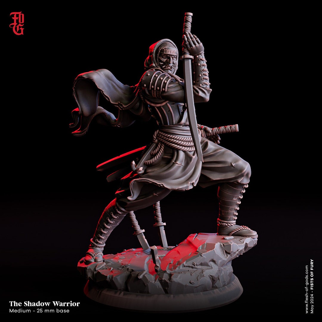 Samurai Rogue Tabletop Miniatur Shadow Warrior Ninja Pathfinder 32mm ...