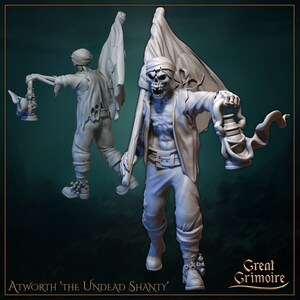 Undead Horde Miniatur Undead Horde Kapitän 35mm NPC 5 Optionen 3D Druck ...