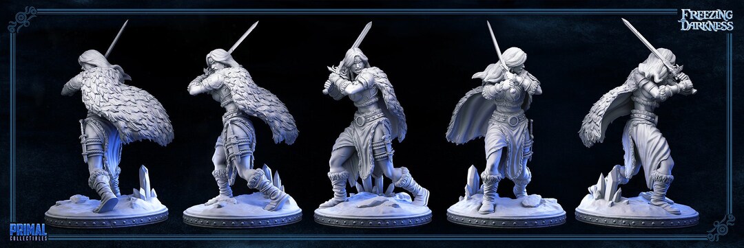 Valkyrie Barbarin Kriegerin Miniatur Barbarian Tabletop RPG Pathfinder ...