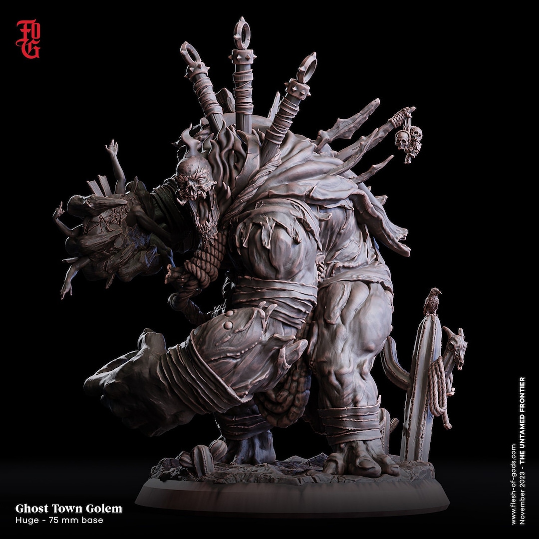 Golem Miniatur Ghost Town Golem Pathfinder Tabletop Spiele Dnd NPC ...