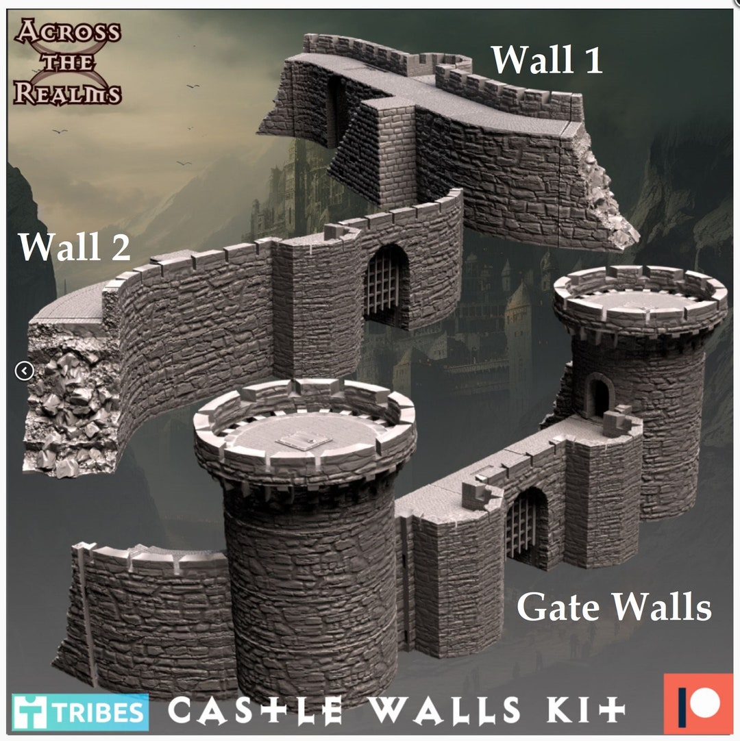 Burgmauern Set Miniatur Gelände Für Dnd Für Wargaming Castle Walls ...