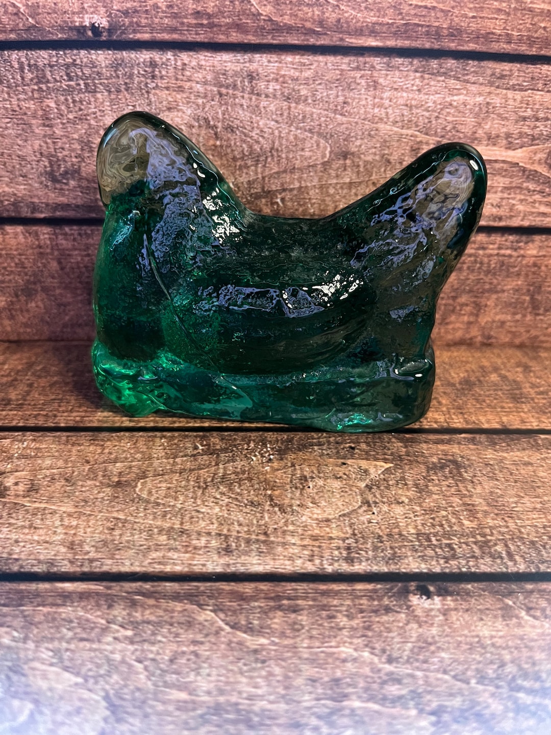 Vintage Green Glass Hen on Nest - Paperweight - SOLID Glass - Heavy - Etsy