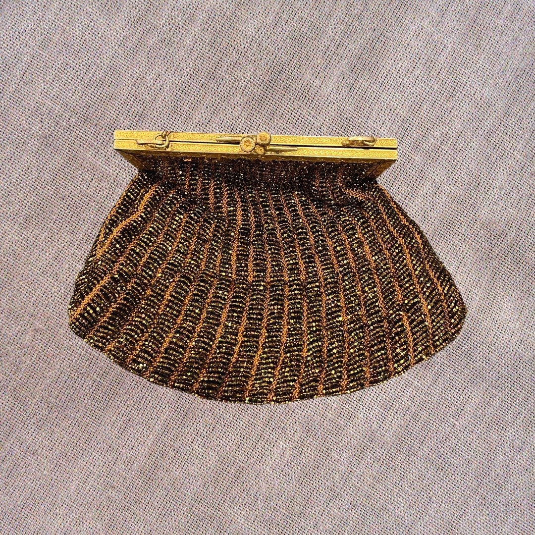 Antique Copper Color Beaded Evening Bag - Old School Glamour - Etsy