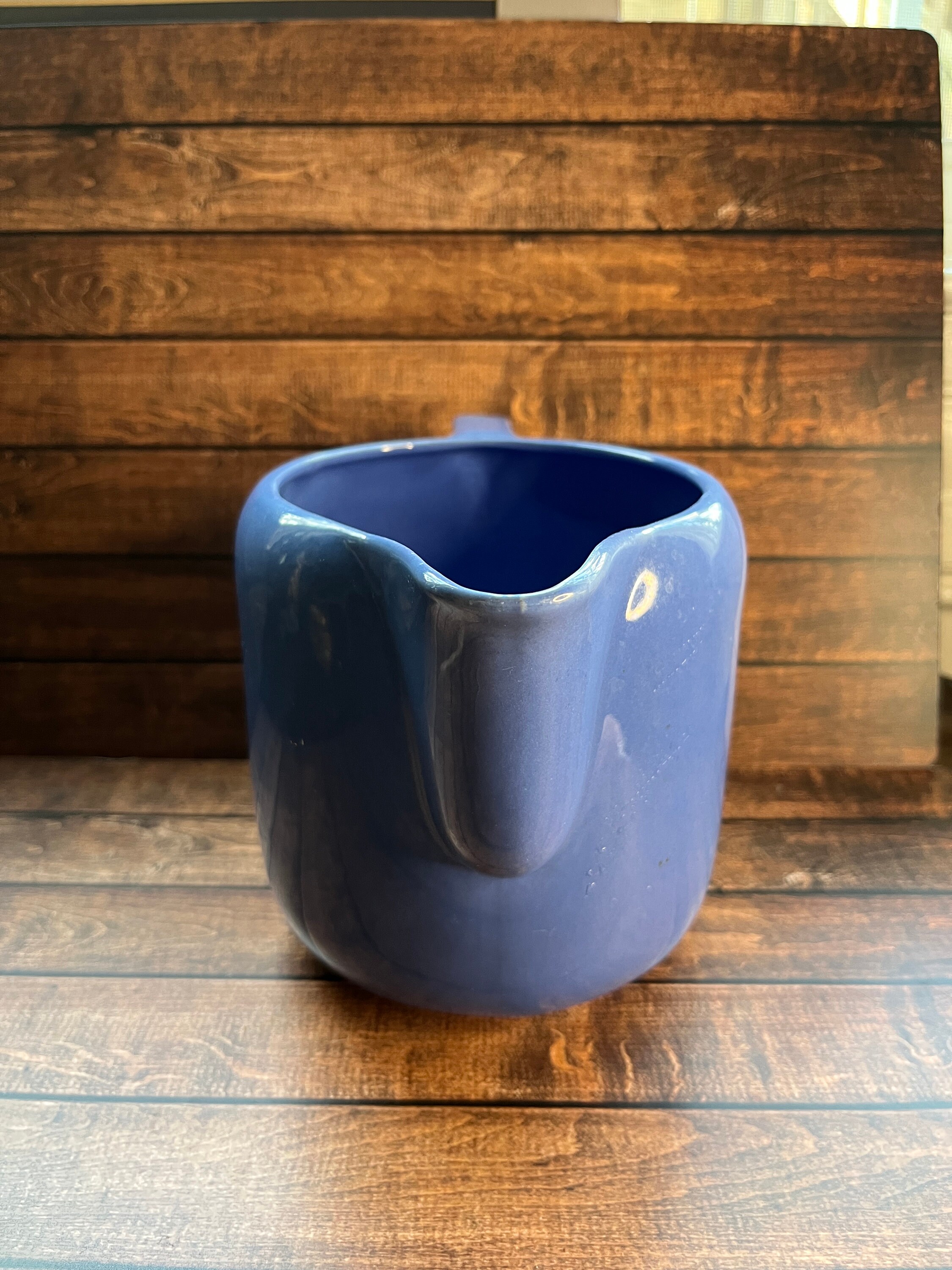 Vintage Blue Stangl Pitcher Modern Lines Mcm Unusual Shape - Etsy