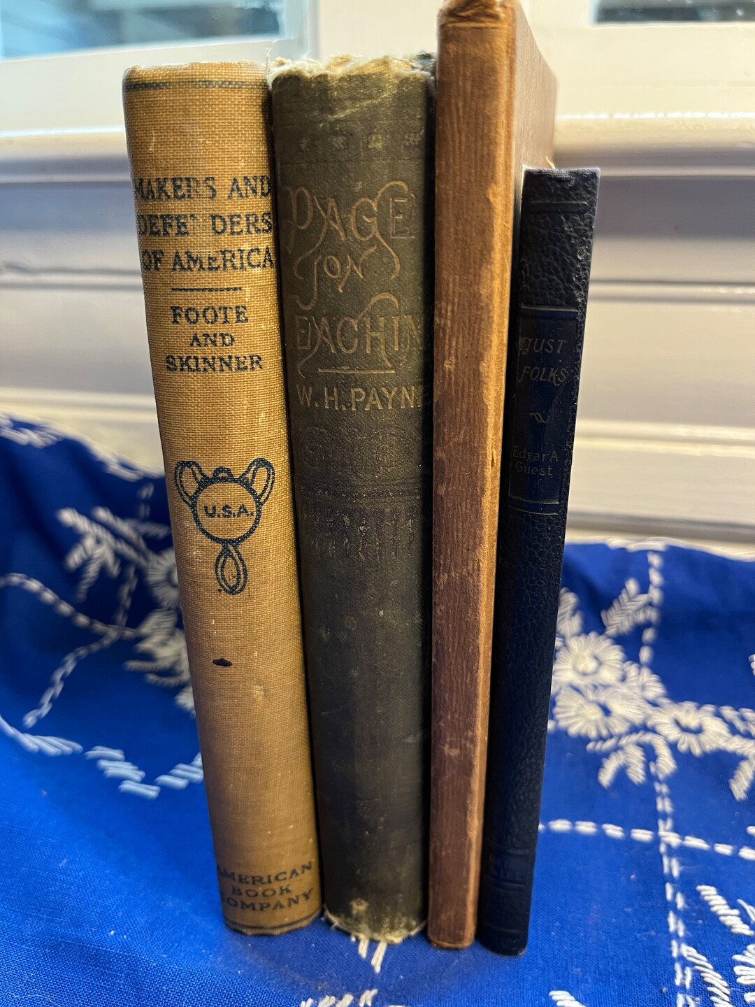 Antique Neutral Book Stack - Unusual Titles - White, Brown, Tan, Beige ...