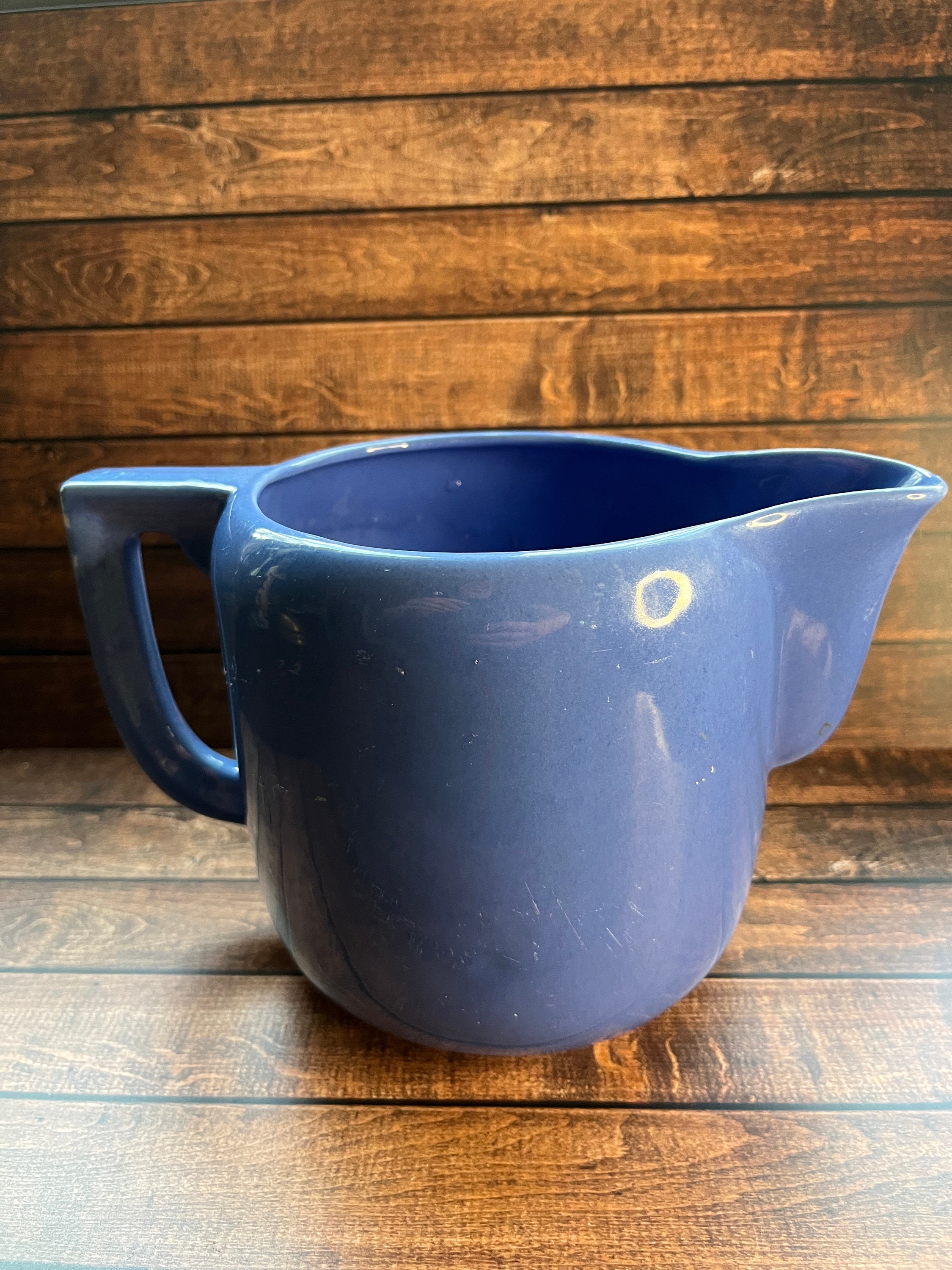 Vintage Blue Stangl Pitcher Modern Lines Mcm Unusual Shape - Etsy