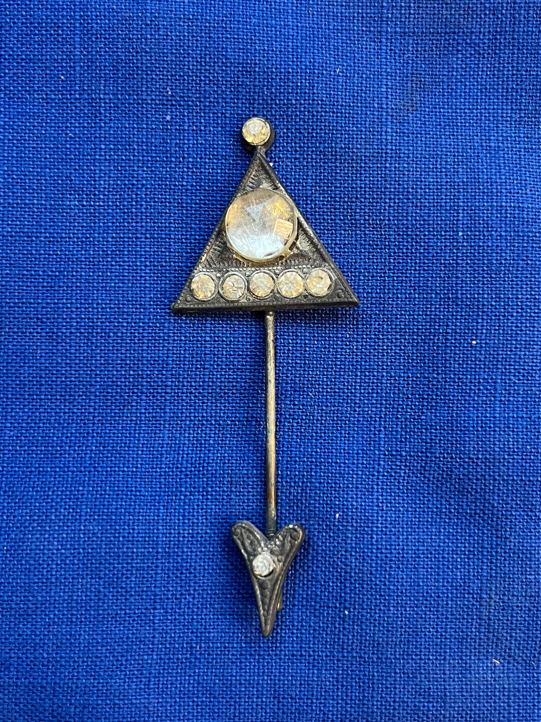 Antique Art Deco Arrow Double Sided Hat Pin or Lapel Pin - Silver and ...