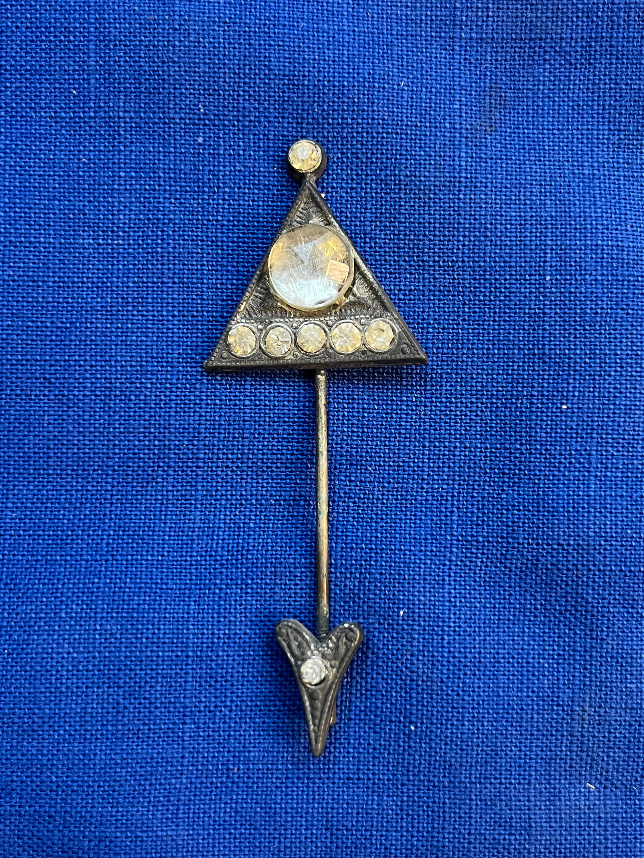 Antique Art Deco Arrow Double Sided Hat Pin or Lapel Pin - Silver and ...