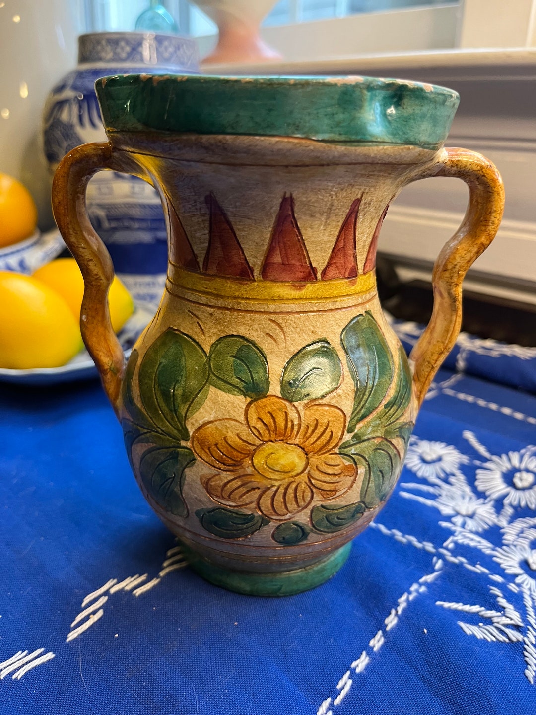 Vintage Deruta (italy) Ceramic Vase - Jug - Pitcher - Majolica - Etsy