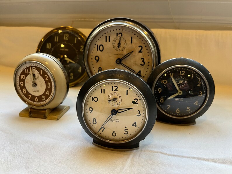 Vintage Westclox Big Ben and Baby Ben Clocks Wind up Clocks Black and ...