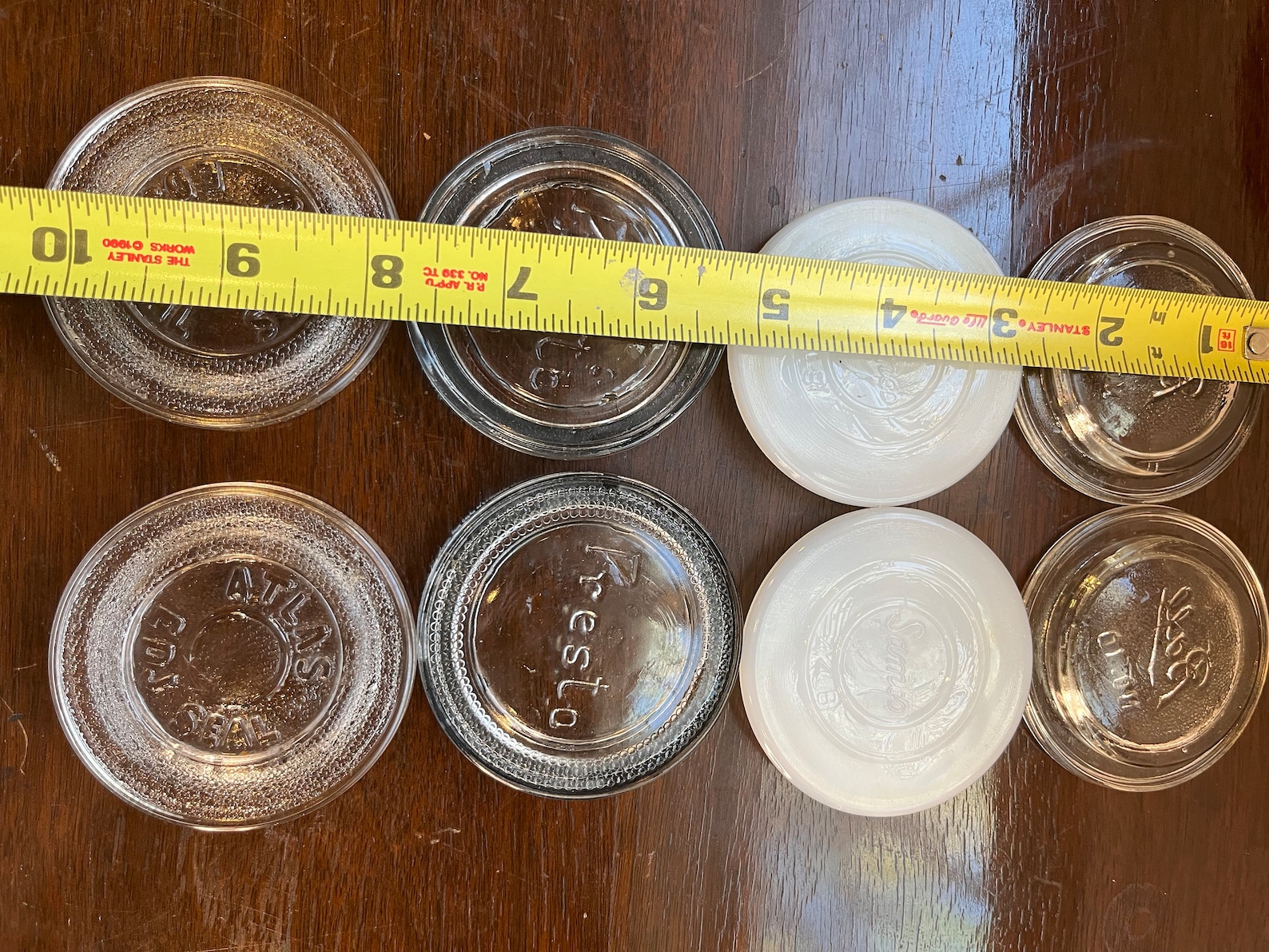 Canning Jar Lids - Ball, Atlas, Presto - Glass and Milk Glass - Vintage ...