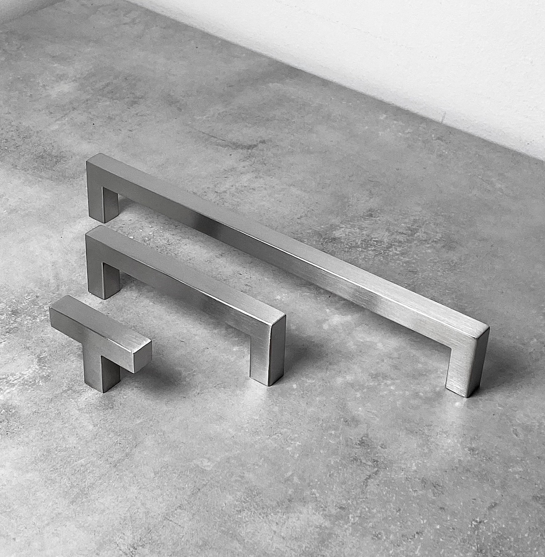 Brushed Nickel Cabinet Handles | Sleek & Minimalist | Cupboard ...