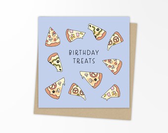 Pizza Party Birthday Greeting Card - Etsy