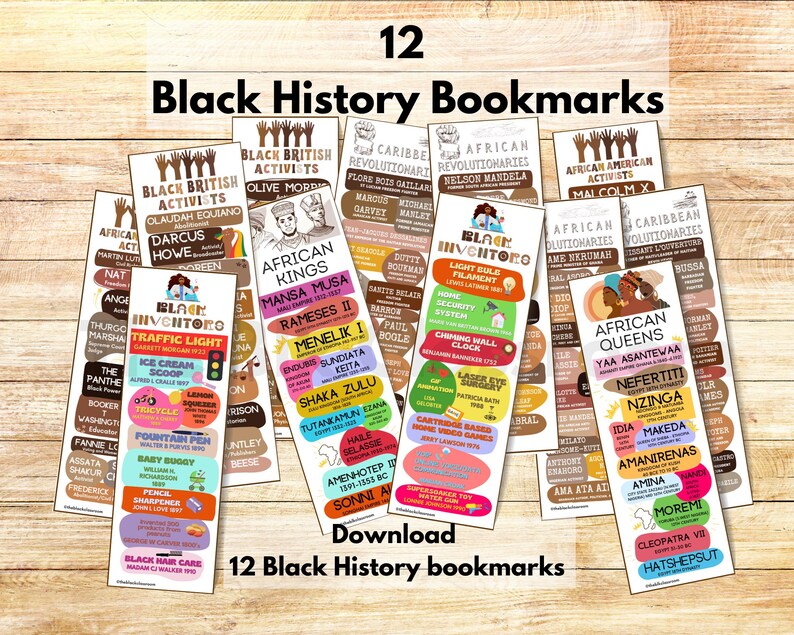 Black History Bookmarks | Printable Download - Etsy