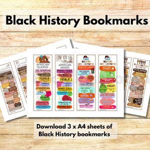 Black History Bookmarks | Printable Download - Etsy