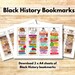 Black History Bookmarks | Printable Download - Etsy