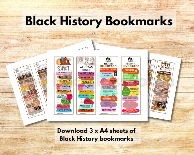 Black History Bookmarks | Printable Download - Etsy