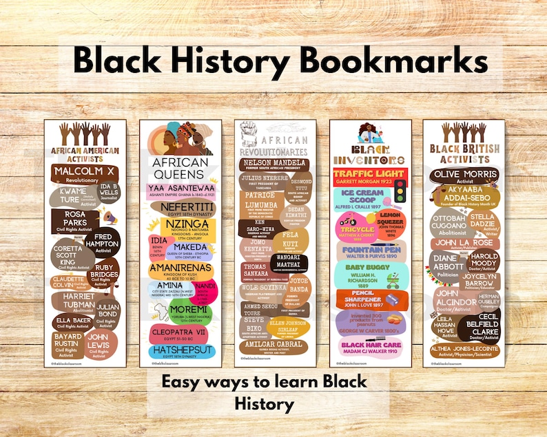 Black History Bookmarks | Printable Download - Etsy