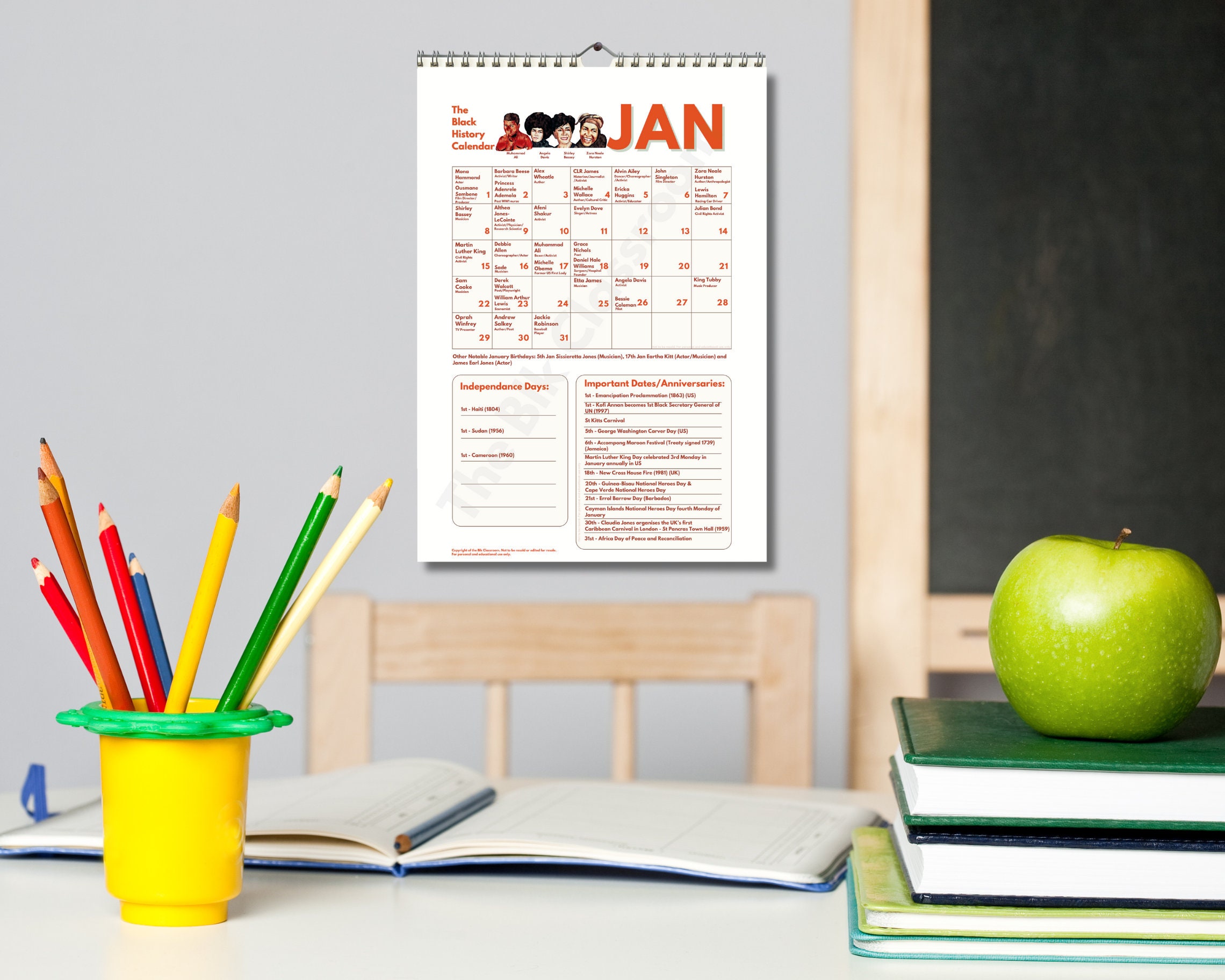 The Black History Calendar Download timeless Month to View A4 Portrait ...