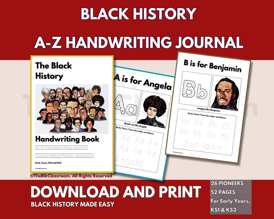 Black History A-Z Handwriting Practice Book | ABC Letter Tracing ...