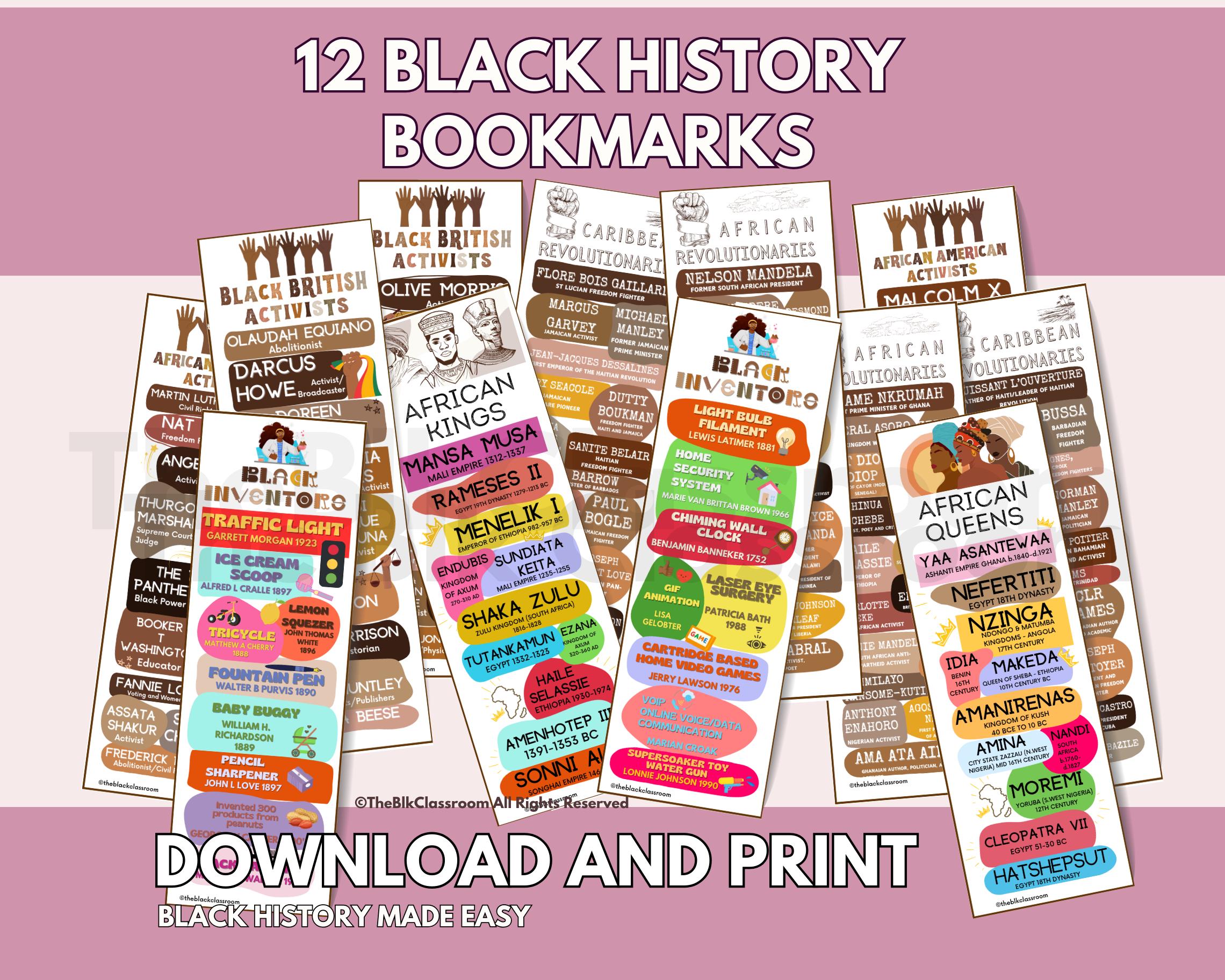 Black History Bookmarks | Printable Download - Etsy