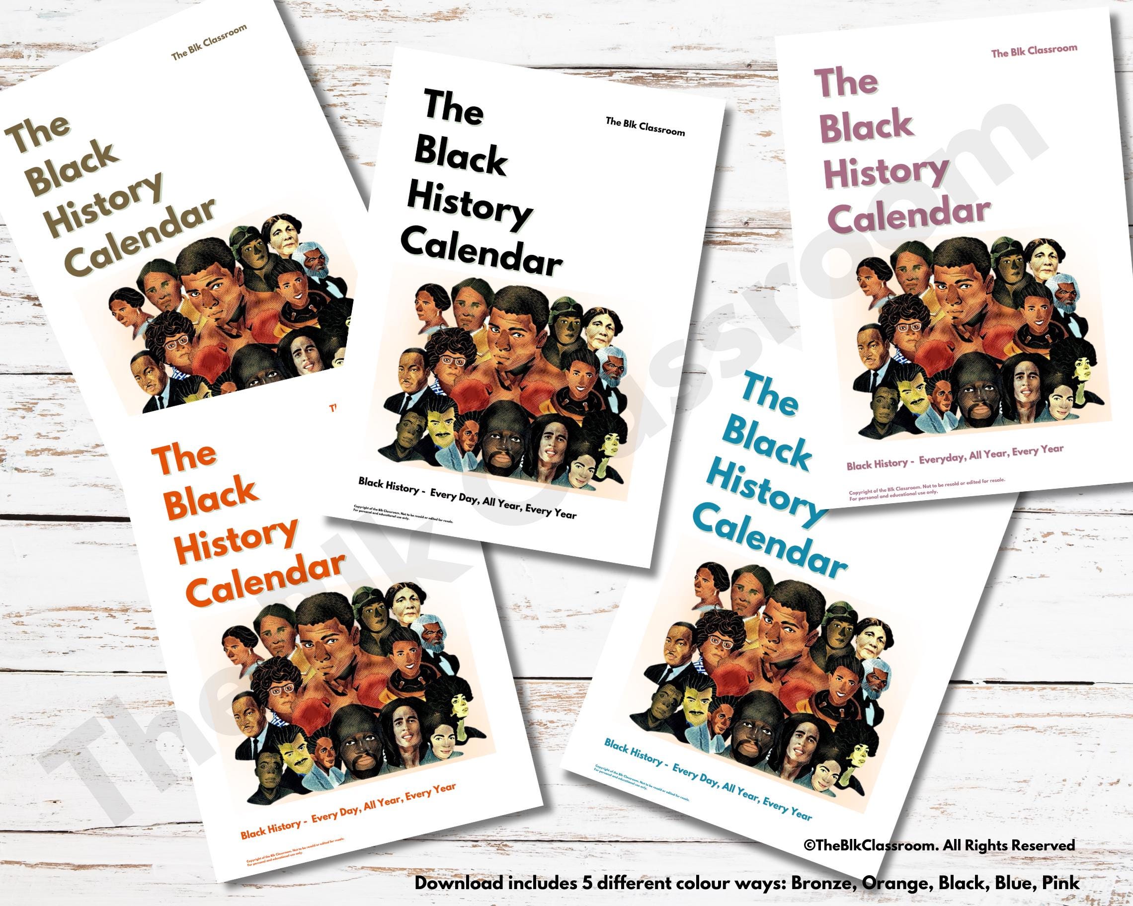 The Black History Calendar | Download |timeless | Month to View | A4 ...