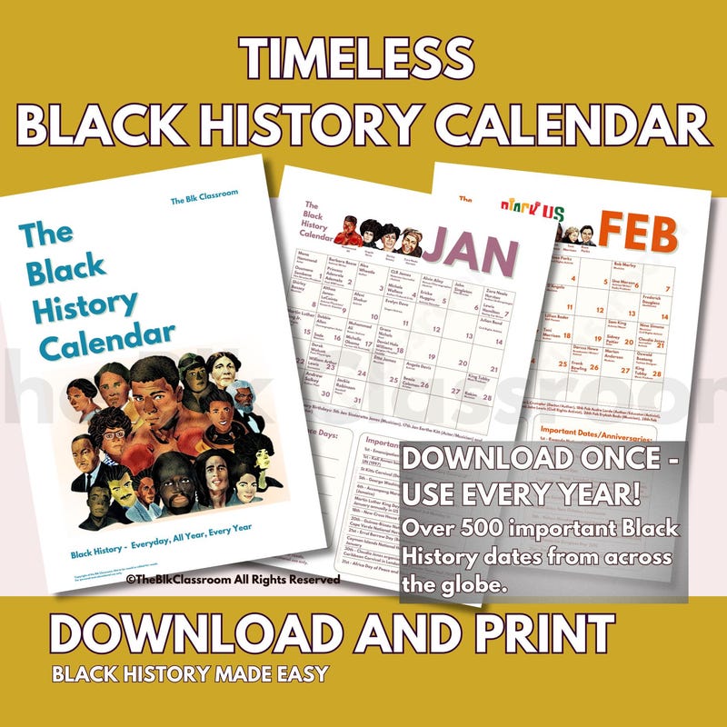 African American Calendar - Etsy