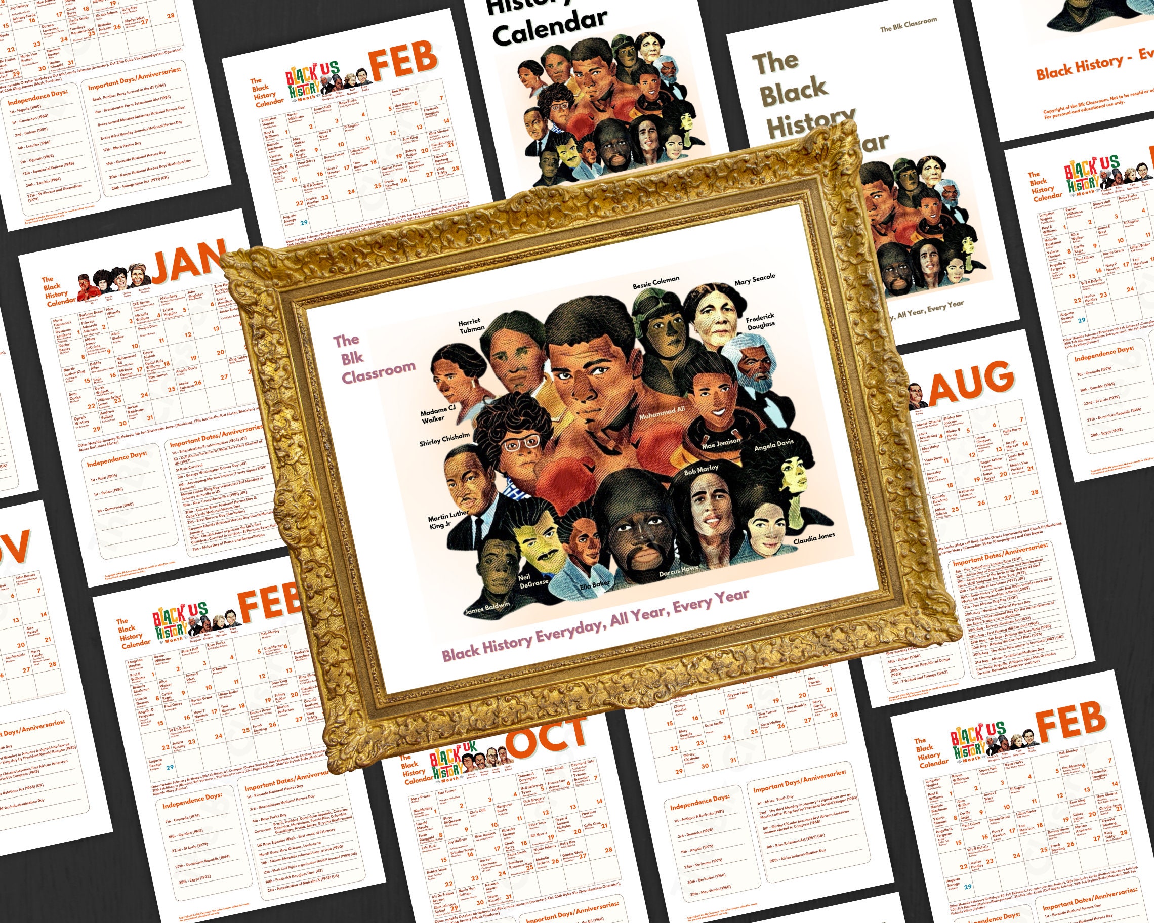 The Black History Calendar Download timeless Month to View A4 Portrait ...