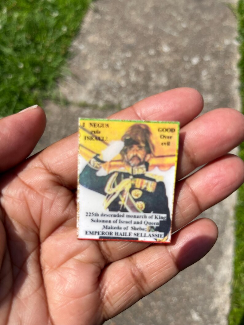 Handcrafted H.I.M Emperor Haile Selassie I Picture Ras Tafari Pin on ...