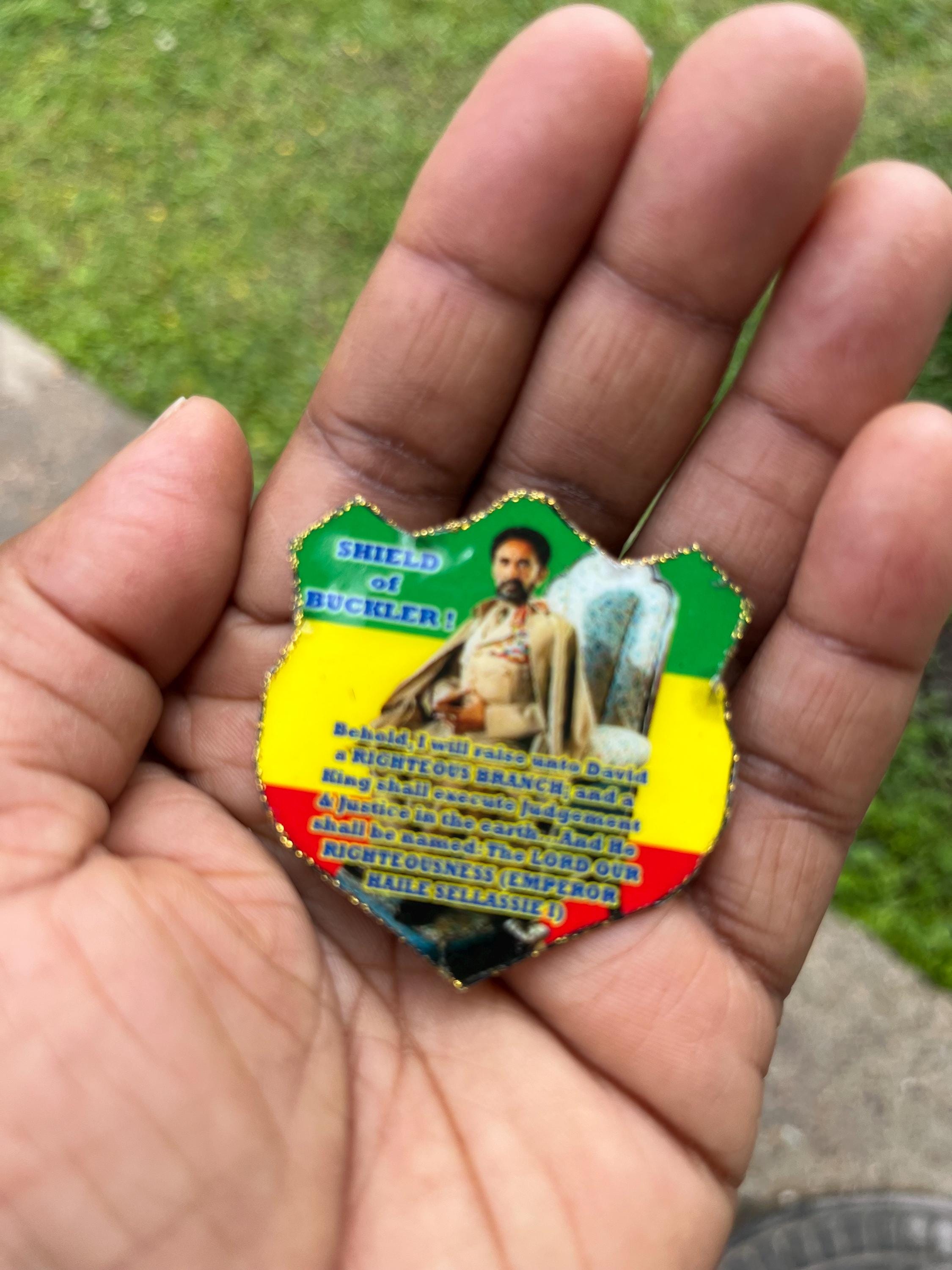 Handcrafted H.I.M Emperor Haile Selassie Guidance Badge Picture Ras ...