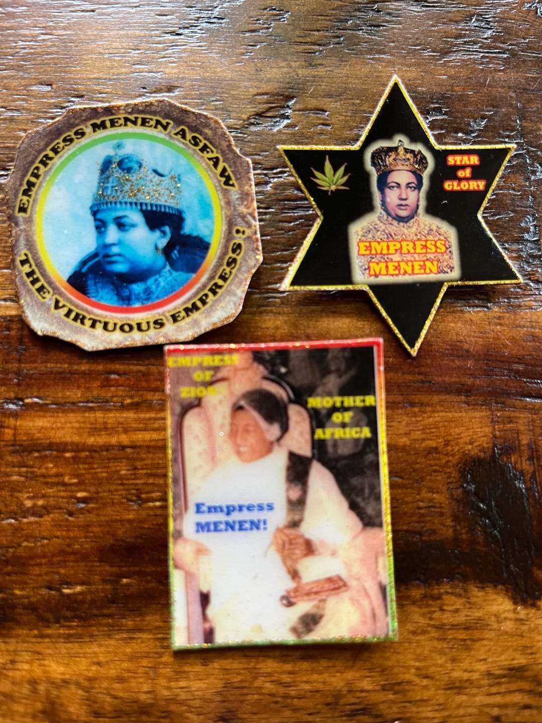 Empress Menen Picture Pin Ras Tafari Pin on Badge | Rastafari Badge ...