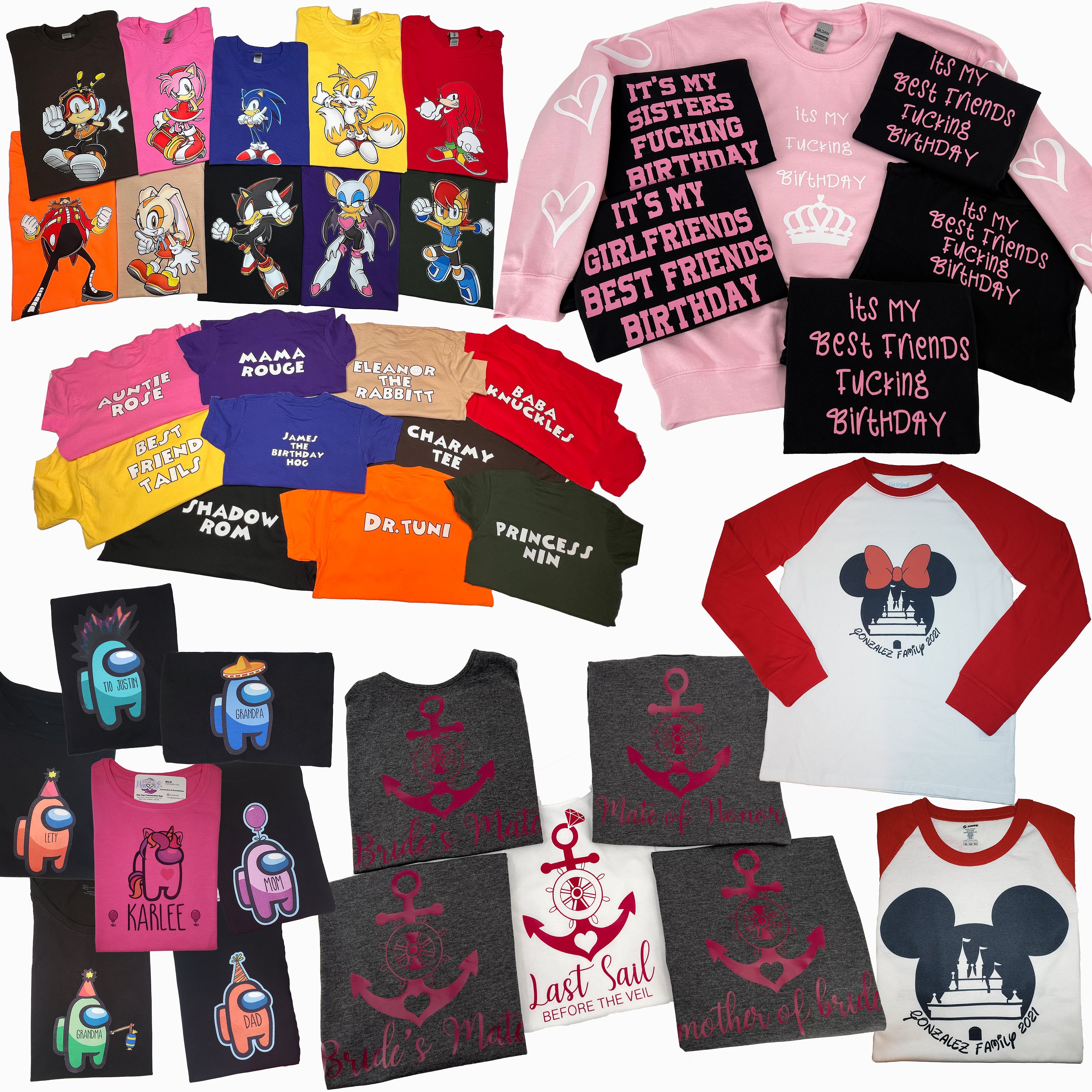 Custom Matching Shirts, Birthday Party, Bachelorette, Vacation, Family ...