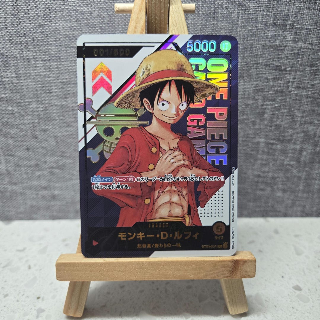 PROXY Monkey D Luffy ST01-001 One Piece TCG Event Promo Japanese Serial ...
