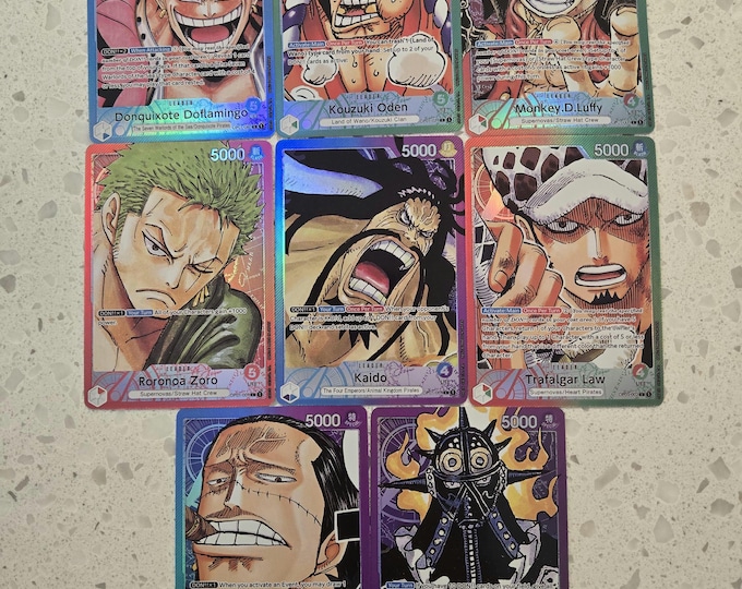 One Piece TCG OP 01 - Set of 8 PROXY - Romance Dawn Custom Leader Card ...