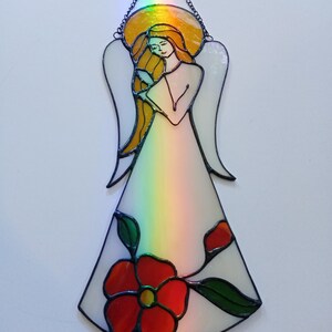 Stained Glass Angel, Angel Suncatcher, Angel Hanging, Angel Christmas ...