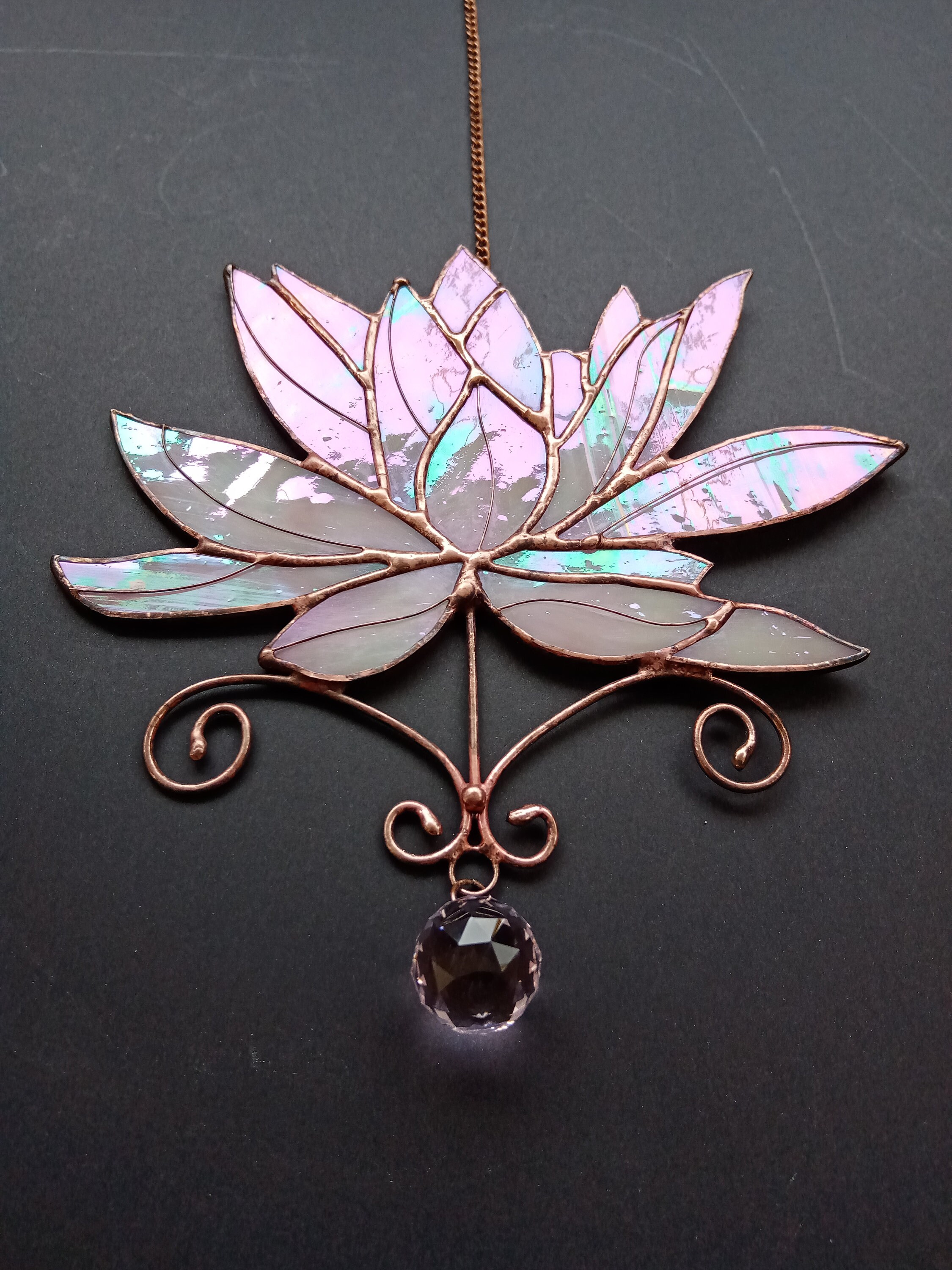 Stained Glass Lotus Flower Lotus Suncatcher Pink Lotus - Etsy