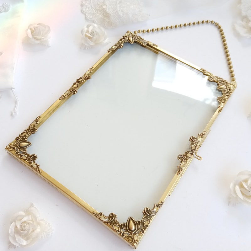 Brass Glass Frame - Etsy