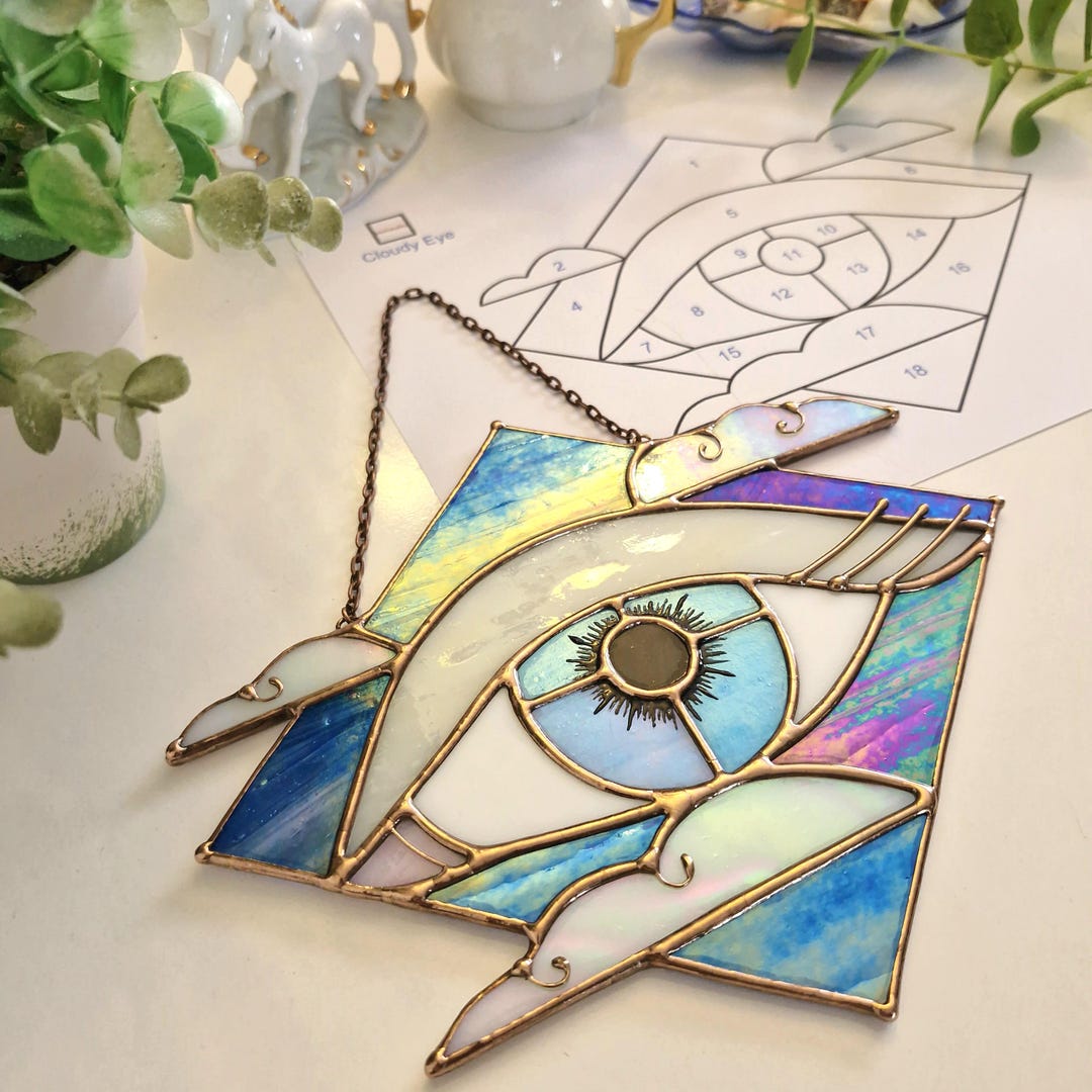 Digital Download PDF Pattern Stained Glass Cloudy Eye Suncatcher , DIY ...