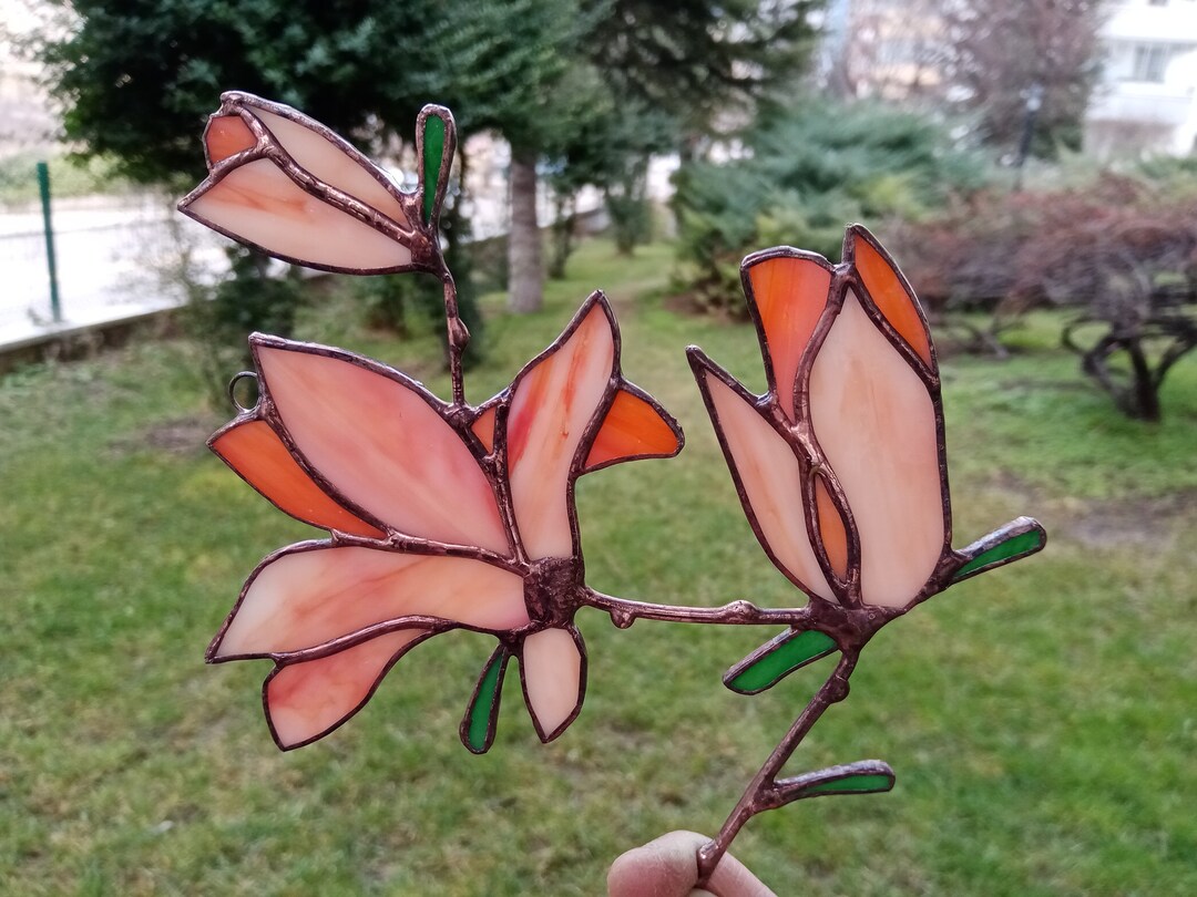 Stained Glass Magnolia Flower, Stained Glass Magnolia, Magnolia ...